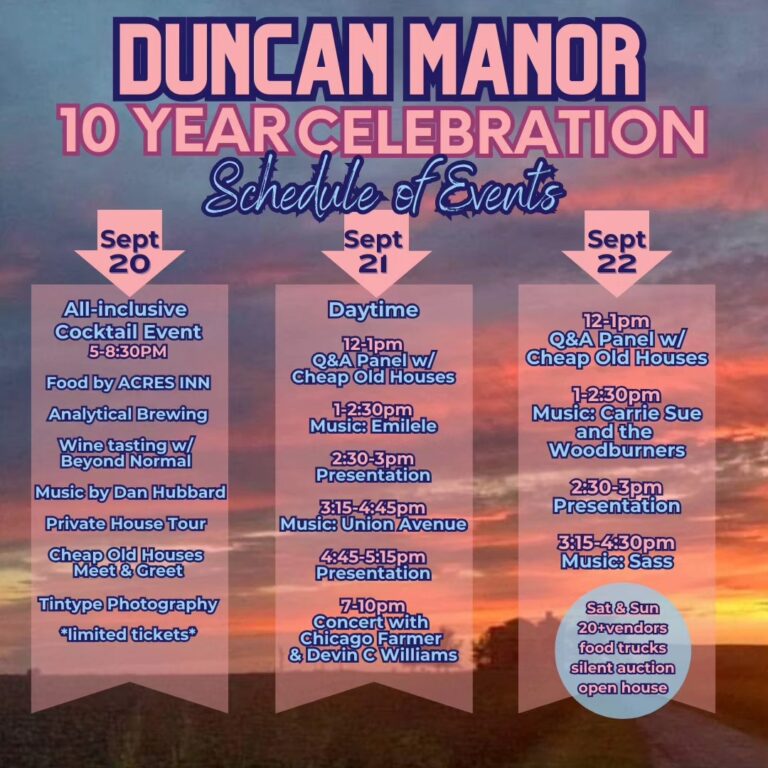Duncan Manor 10 Year Anniversary | Illinois Route 66 Scenic Byway