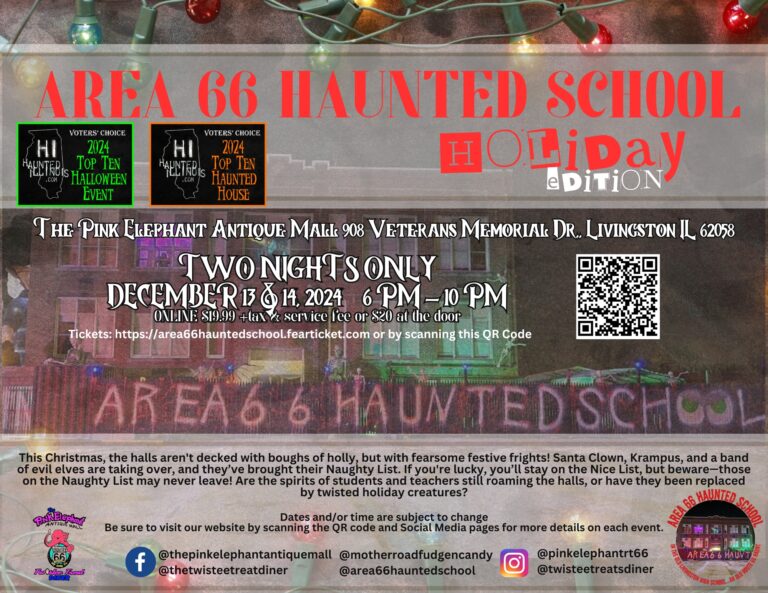 Holiday Edition of Area 66 Haunted School | Illinois Route 66 Scenic Byway